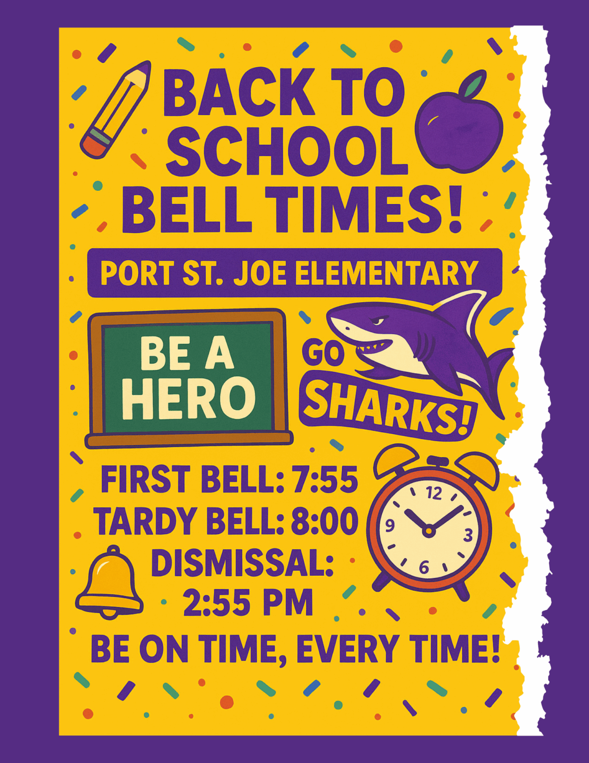 PSJES Back to School Bell Schedule | Gulf District Schools