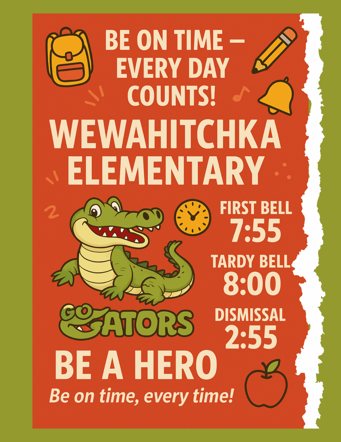 WES Back to School Bell Schedule | Gulf District Schools