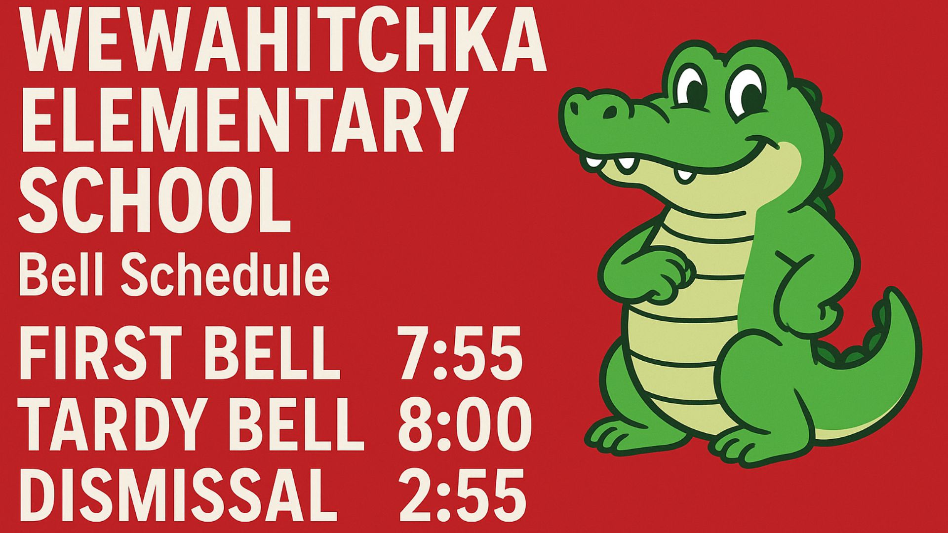 WES Back to School Bell Schedule | Gulf District Schools